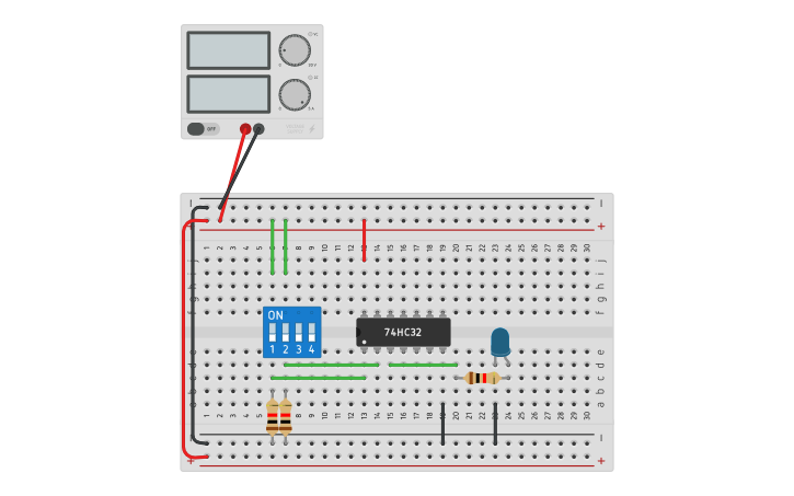 Circuit design OR Gate | Tinkercad