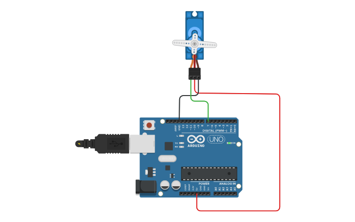Circuit design Motor Servo | Tinkercad