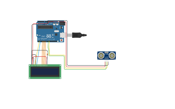 Circuit design Ultrasonic distance sensor | Tinkercad