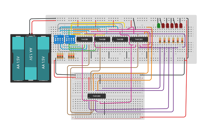 Circuit design 3 BIT MULTIPLIER | Tinkercad