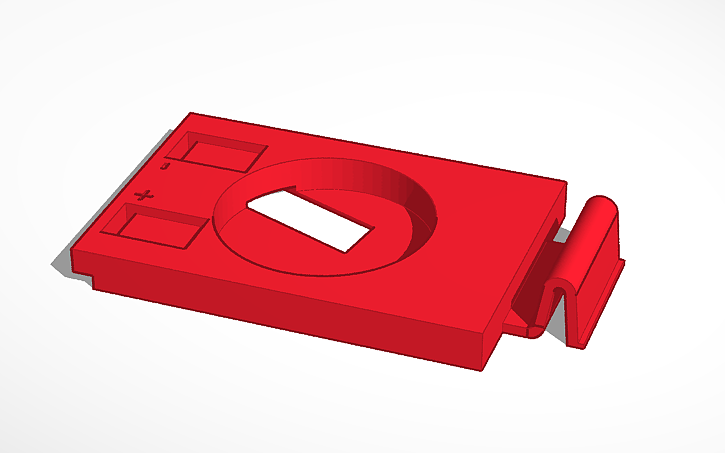 3D design CR2032 tray for salt water car - Tinkercad