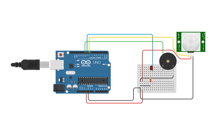 Circuit design Sound-Activated Alarm System - Tinkercad