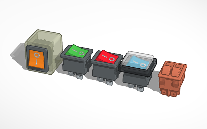 3D design KCD4-20 Power Switch 21x10mm - Tinkercad
