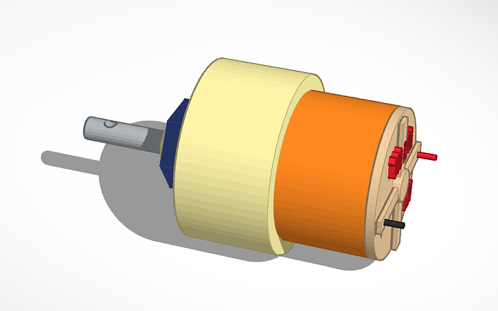 3D design 12 volt 100 RPM gear motor - Tinkercad