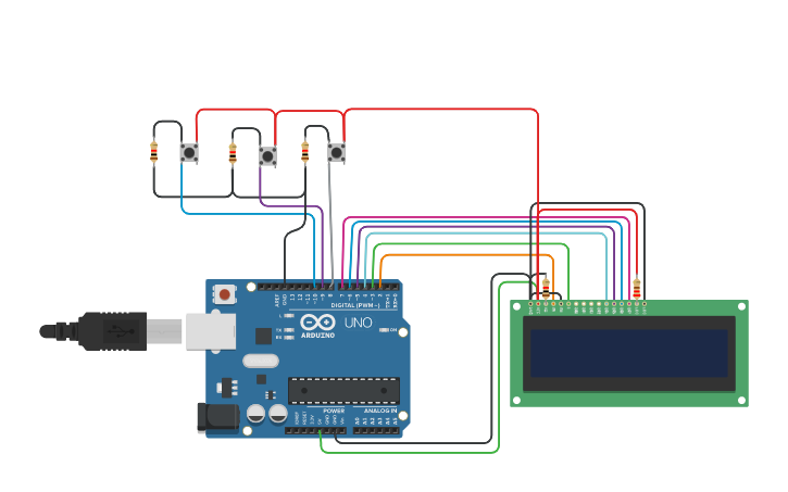 Circuit design Digital clock - Tinkercad