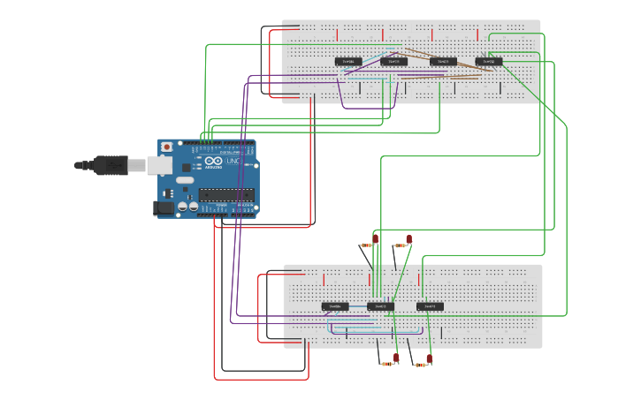 Circuit design LAB 3 MUX-DEMUX | Tinkercad