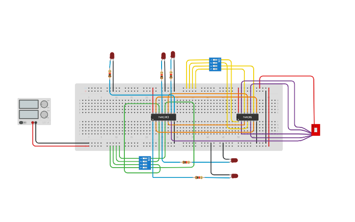 Circuit design 4 bit parallel adder subtractor composite unit | Tinkercad