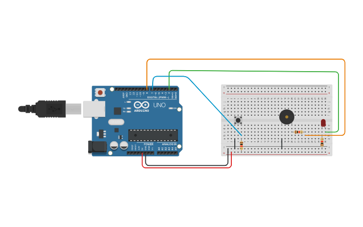 Circuit design encender led - Tinkercad