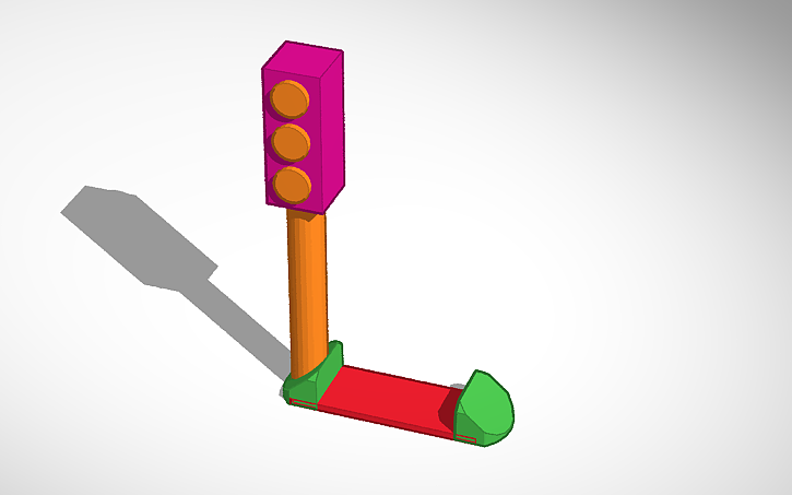 3D design wood train traffic light | Tinkercad