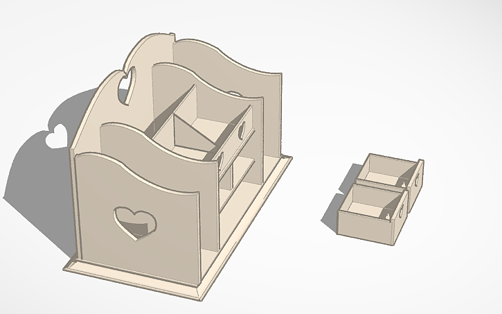3D design pretty organizer - Tinkercad