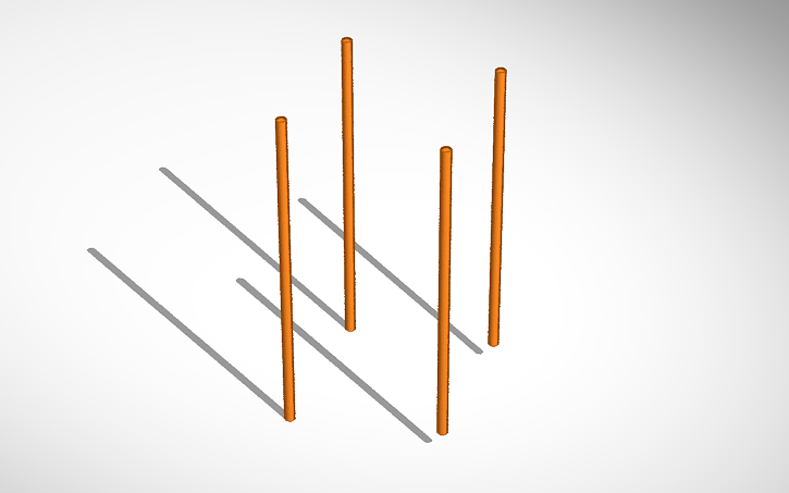 3D design tiny house posts - Tinkercad