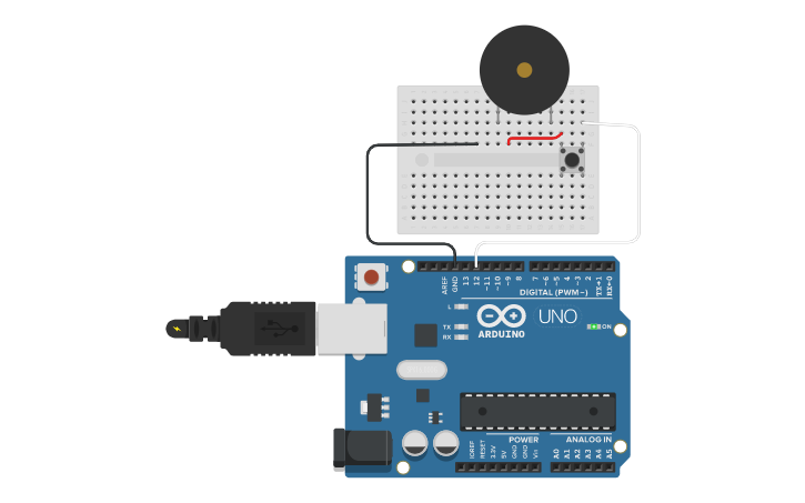 Circuit design Active buzzer | Tinkercad