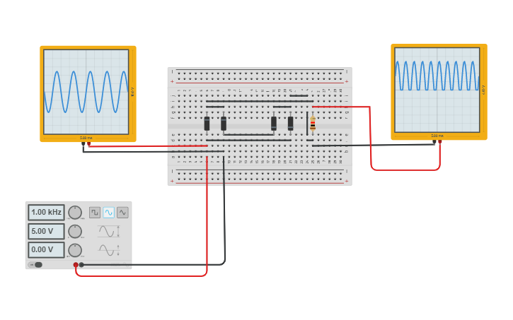 Circuit Design Full Wave Rectifier Tinkercad