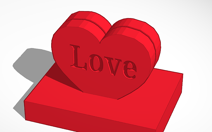 3D design love heart photo stand - Tinkercad