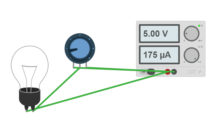 Circuit design ohms law - Tinkercad