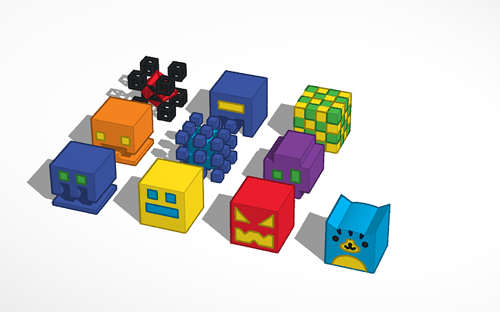 3D design geometry dash - Tinkercad