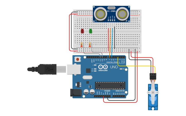 Circuit design Touchless Hand Sanitizer Dispenser-Baraa - Tinkercad