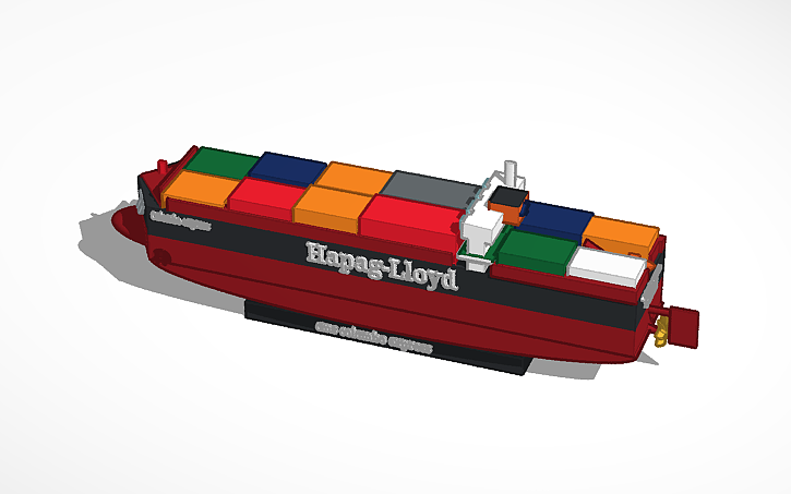 3D design container ship, cms colombo express inspired - Tinkercad
