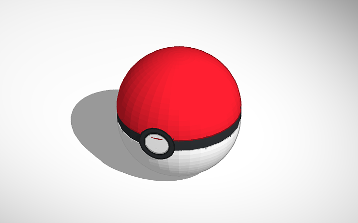 3D design My first Attempt at a pokeball | Tinkercad