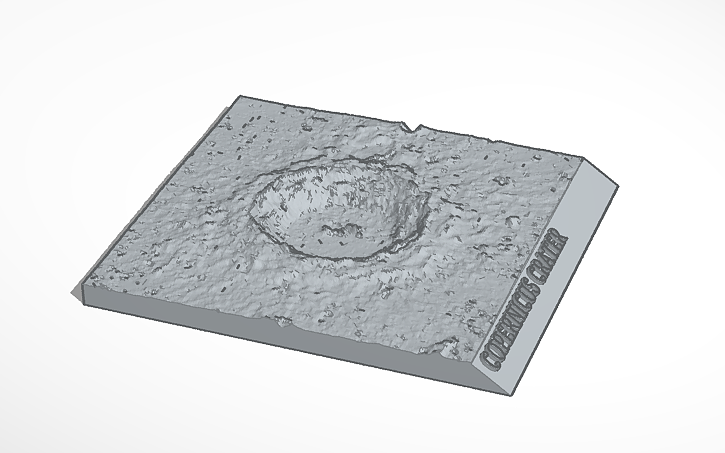 3D design Moon Copernicus Crater - Tinkercad