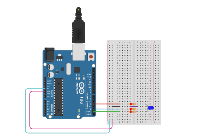 Circuit design LED RGB - Tinkercad