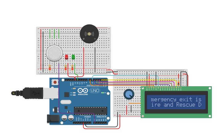 Circuit design FIRE ALARM SYSTEM - Tinkercad