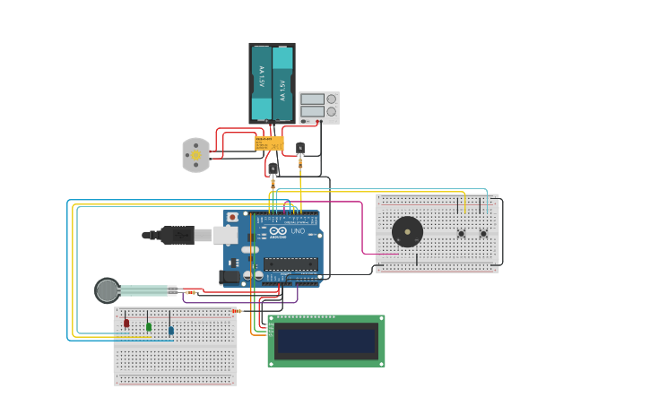 Circuit design Washing Machine - Tinkercad