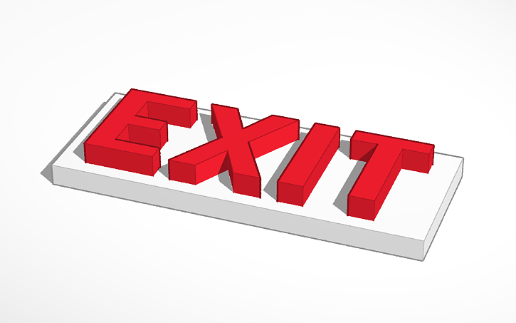 3D design Exit Sign - Tinkercad