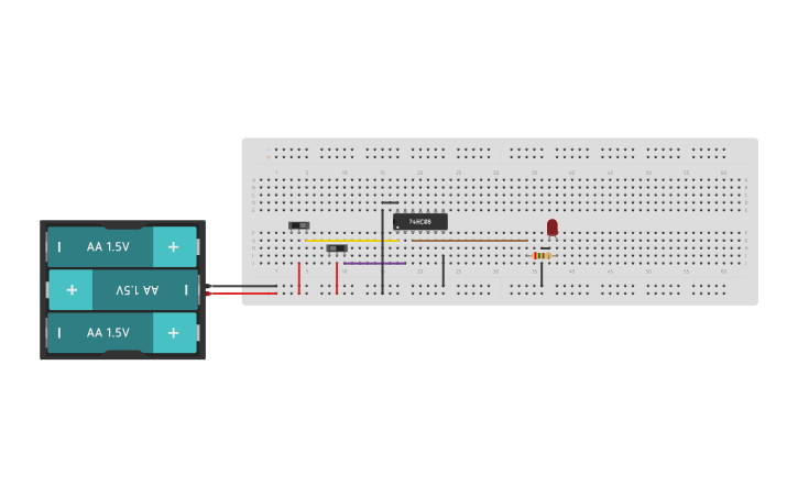 Circuit design AND - Tinkercad