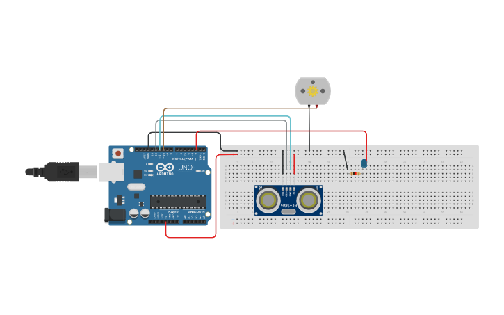 Circuit design Arduino sensor con motor Héctor Chávez. | Tinkercad