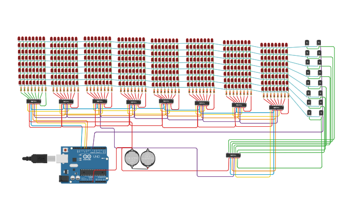 Circuit design 8x8x8 LED Cube - Tinkercad