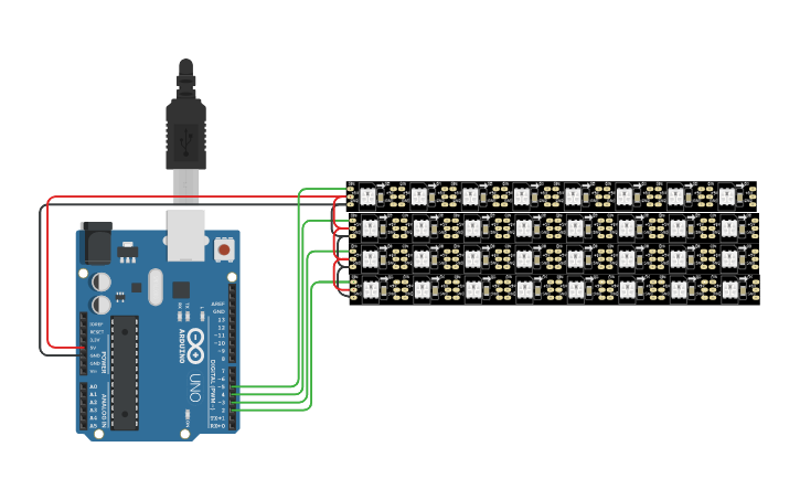 Circuit design NeoPixel All Flash - Tinkercad