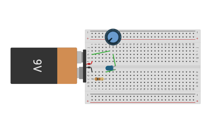 Circuit design how a potentiometer works - Tinkercad