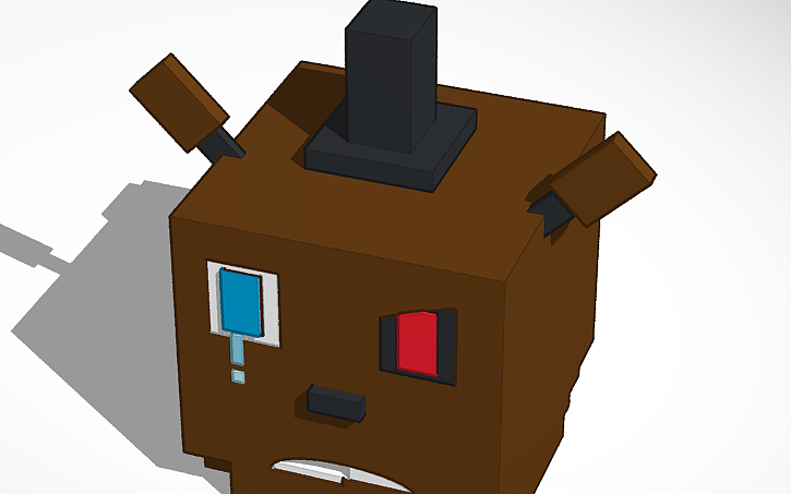 3D design minecraft Freddy - Tinkercad