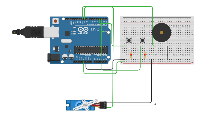 Circuit design Servo motor - Tinkercad