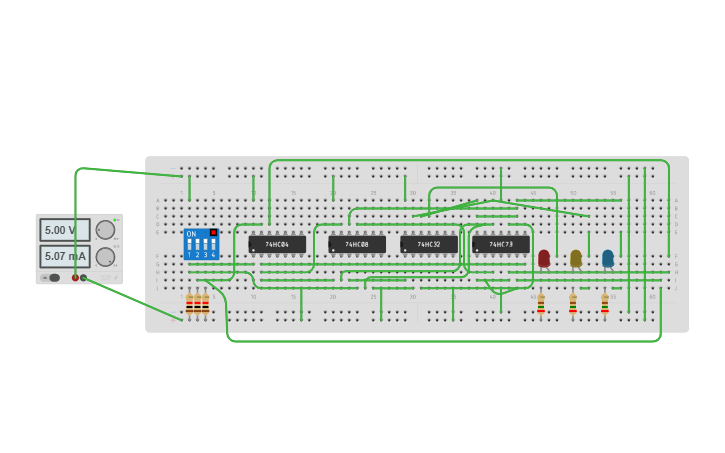 Circuit design 7473 - Tinkercad