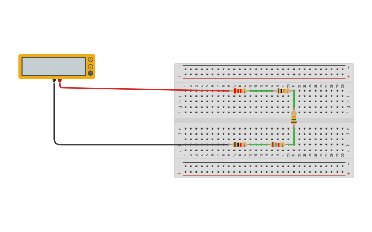 Circuit design SERIES RESISTOR 2 | Tinkercad