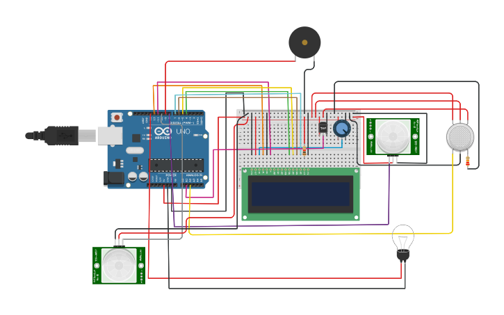 Circuit design Smart Home System 2 - Tinkercad