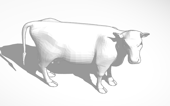 3D design trevor cow white - Tinkercad