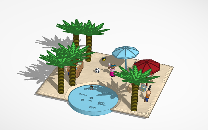 3D design Summer Beach - Tinkercad