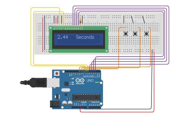 Circuit design Digital Stopwatch - Tinkercad