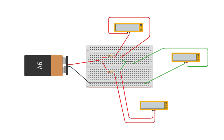 Circuit design Kirchhoff's Junction Rule - Tinkercad