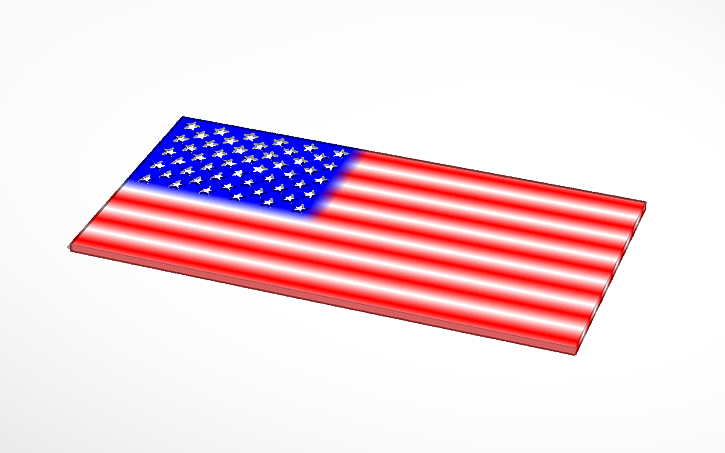3D design Gradient US Flag - Tinkercad