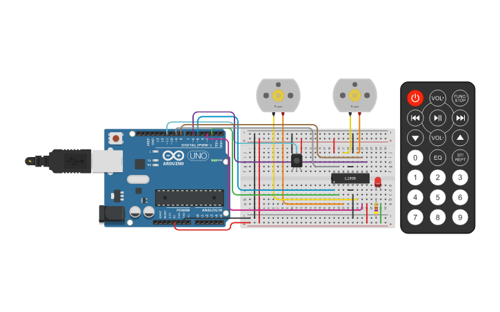 Circuit design Arduino Rover - Tinkercad