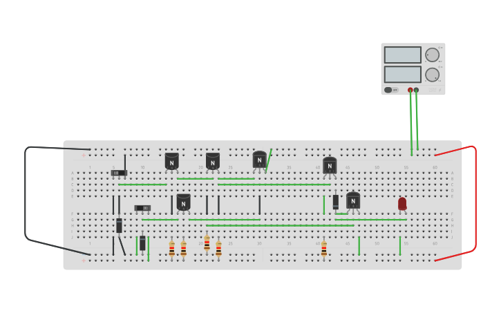 Circuit design TTL NOR - Tinkercad