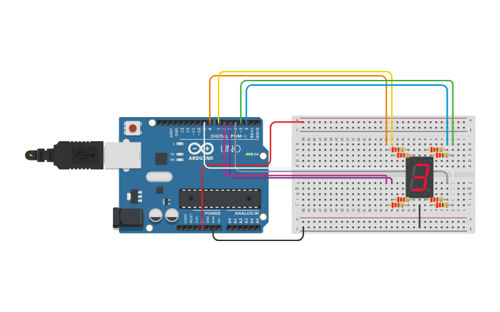 Circuit Design 7 Segment Display Tinkercad 3996