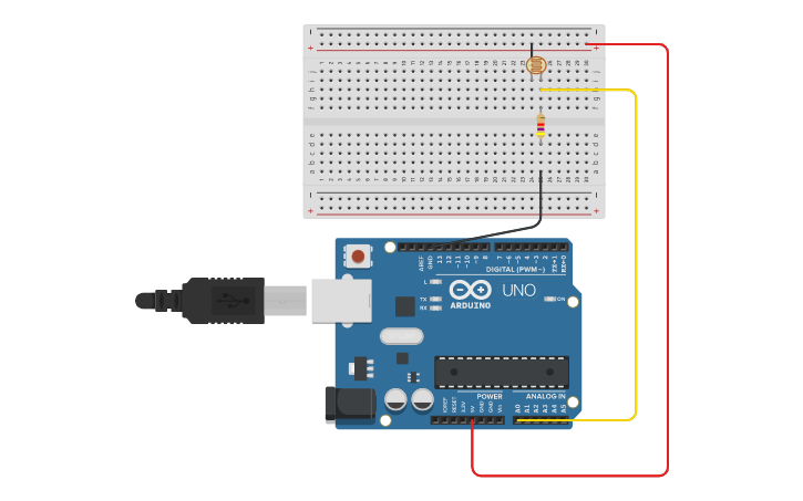 Circuit design LDR 1 | Tinkercad