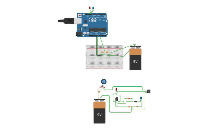 Circuit Design Battery Full And Low Indicator Tinkercad