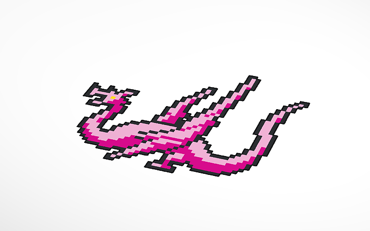 3D design Pink Wyvern Pixel Art | Tinkercad