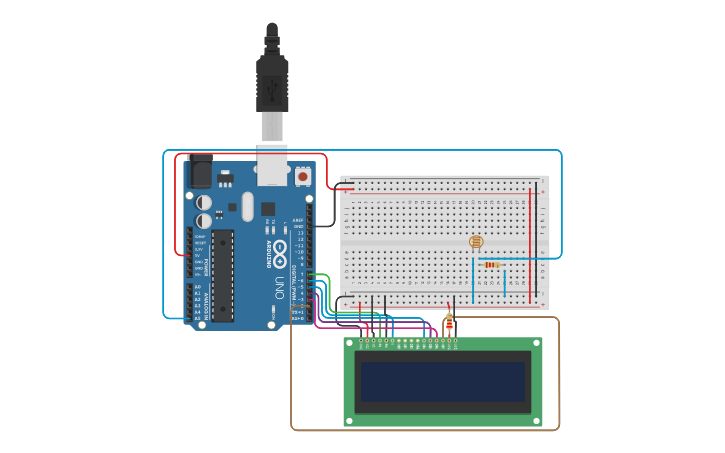 Circuit design Display LCD - Tinkercad
